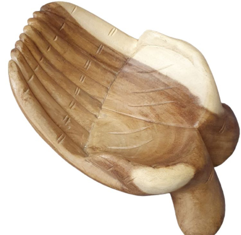 Xlarge Hand carved Hands Bowl
