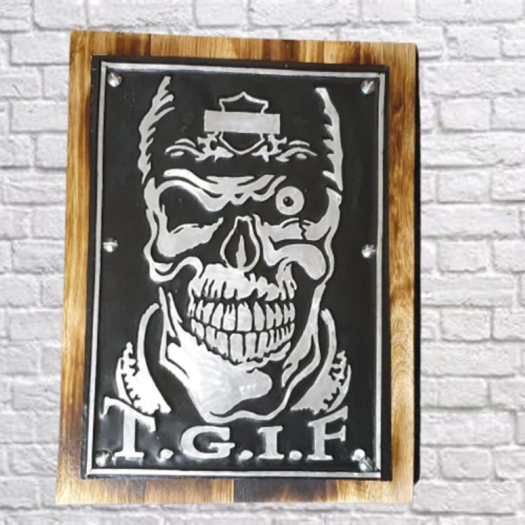 Wooden and Tin TGIF inspired sign