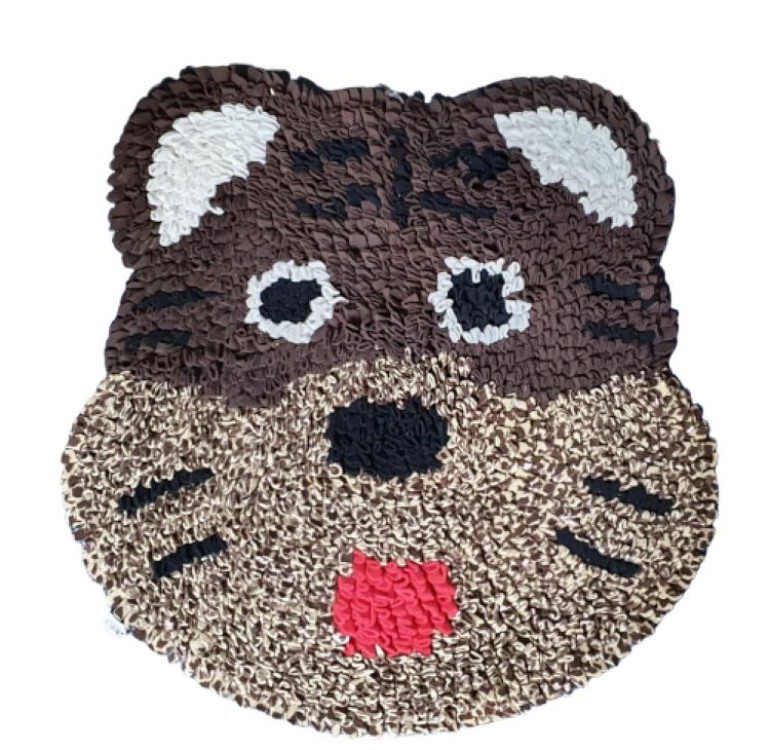 Handmade Recycled Fleece Bear Mat