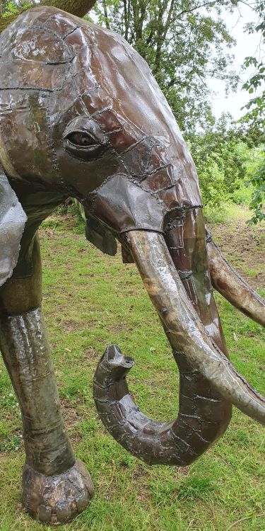 Large Recycled Metal Elephant Sculpture