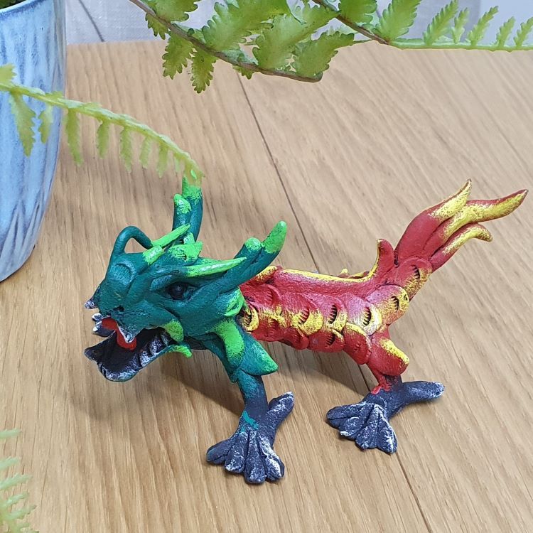 Handmade Multi Coloured Dragon Collection Ornament Sculpture