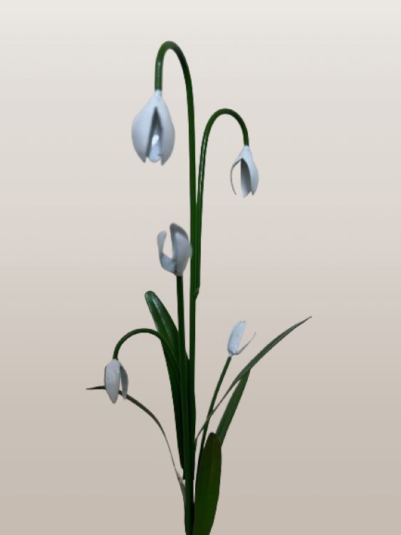 Hand Crafted Flowers Delicate Multi Stem Snowdrop