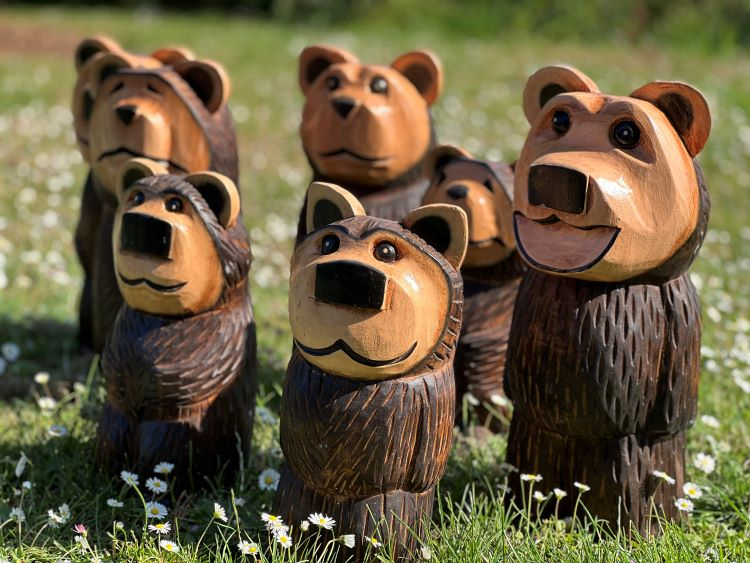 Hand Carved Wooden Bear - Bubba Bear
