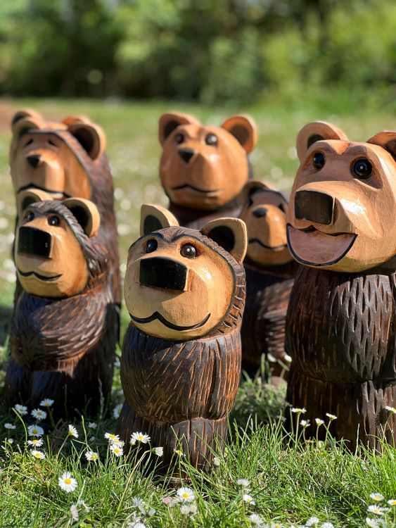 Hand Carved Wooden Bear Barney Bear Small