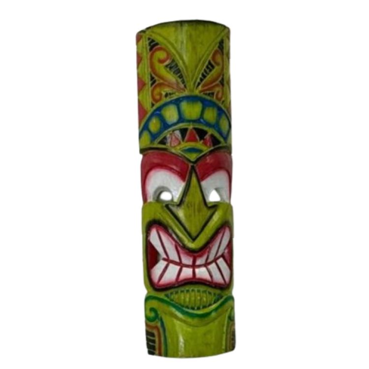 Wooden Tiki Bar Mask Green Design