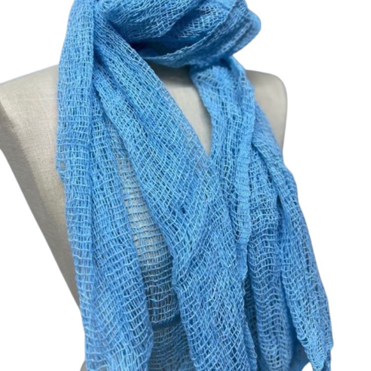 Woven Summer Scarf - Bright Blue No11