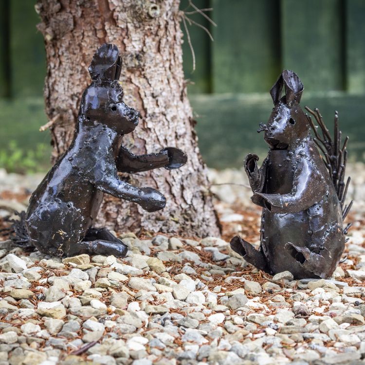 Hand Crafted Recycled Metal Squirrel