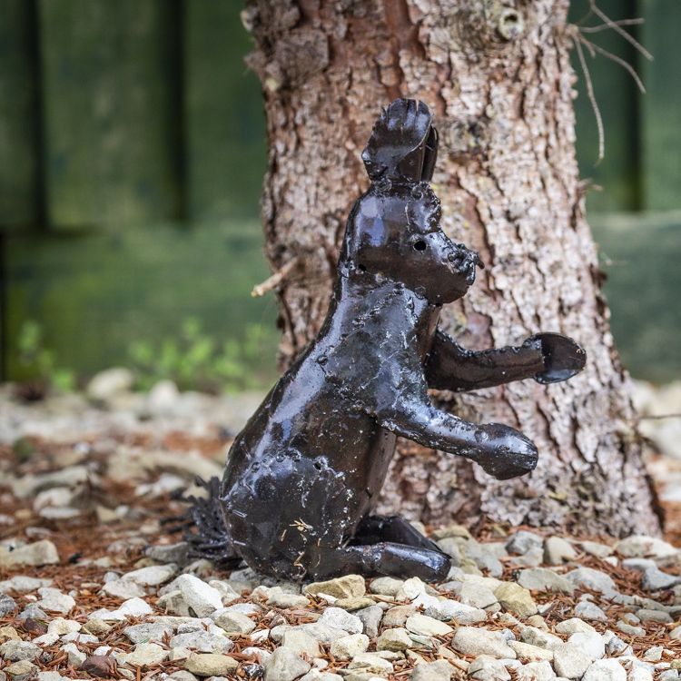 Hand Crafted Recycled Metal Squirrel