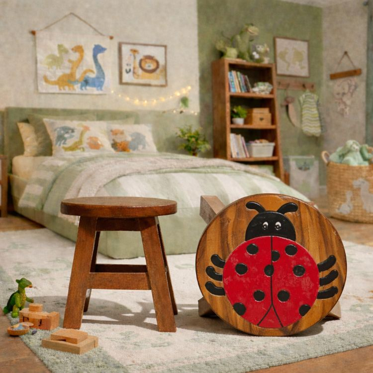 Hand Crafted Stool Ladybird