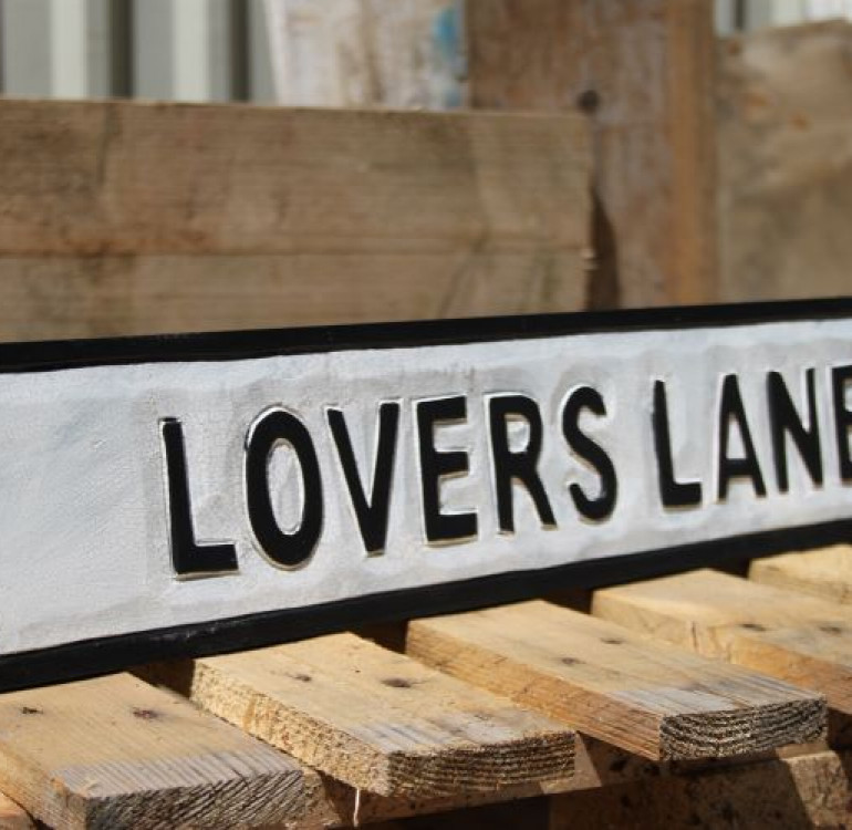 Lovers Lane Wooden Street Sign