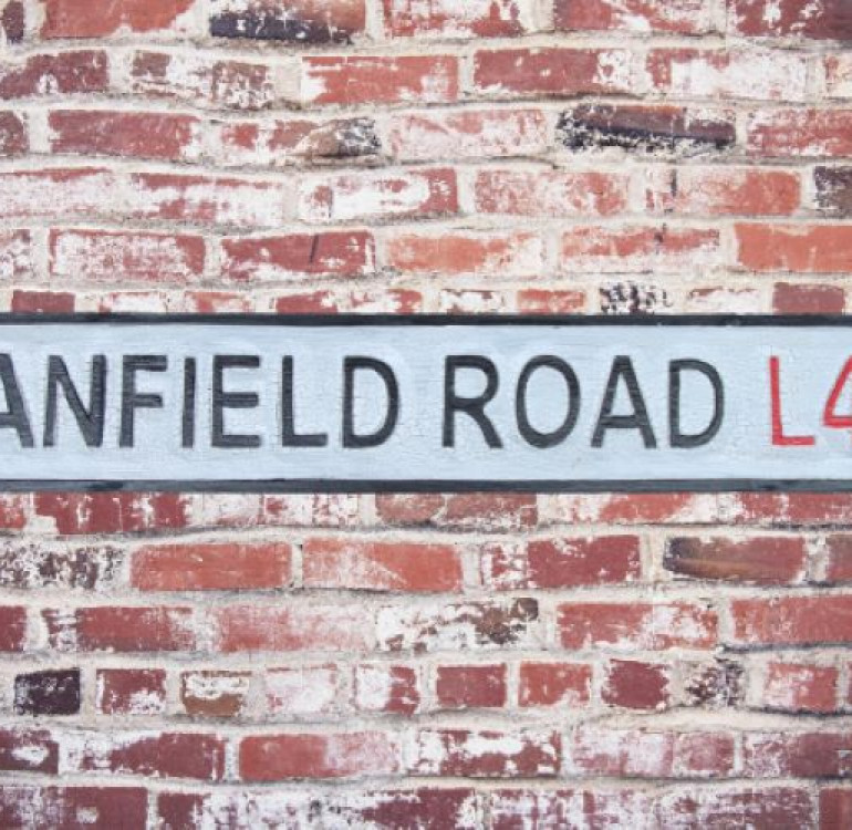 Anfield Road Wooden Street Sign